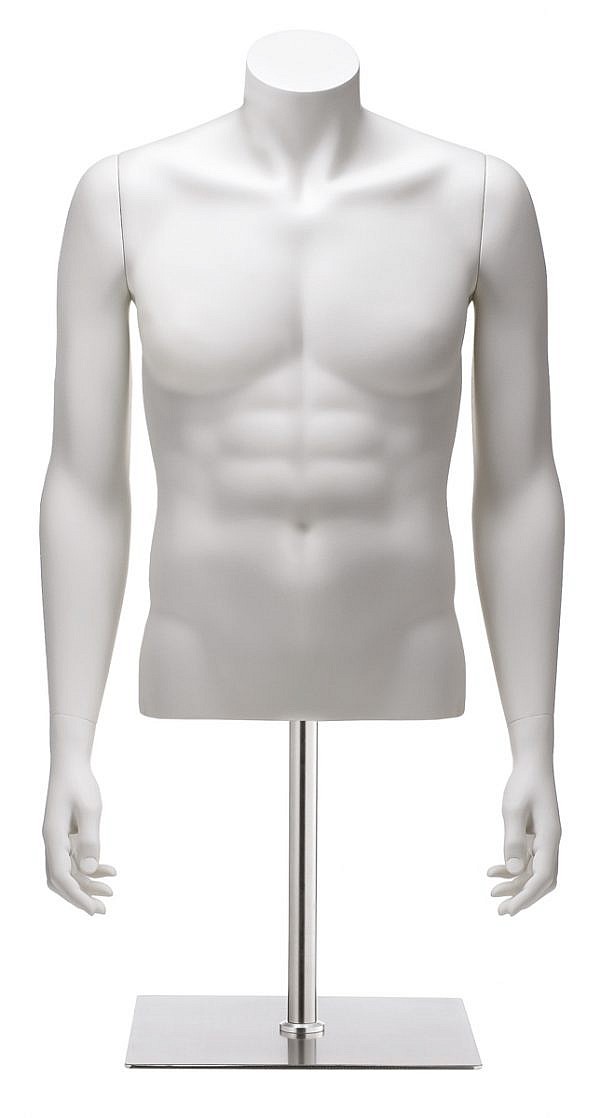 Male & Female Headless Torsos With Arms White